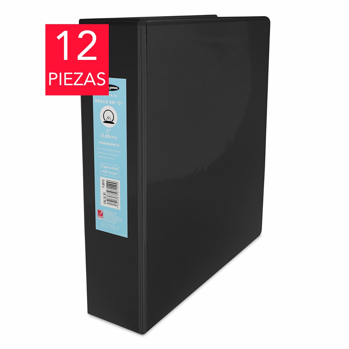 Carpeta de 2 Pulgadas con 3 Arillos en O Color Negro | Costco México