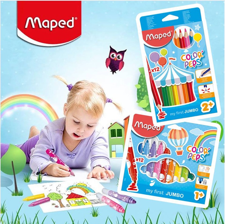 Maped kit plumones con crayolas de cera y lapices de colores jumbo ...