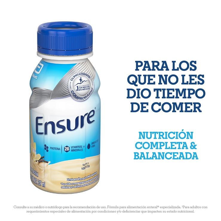 Suplemento Alimenticio para Adultos Sabor Vainilla, Ensure, 16 botellas ...