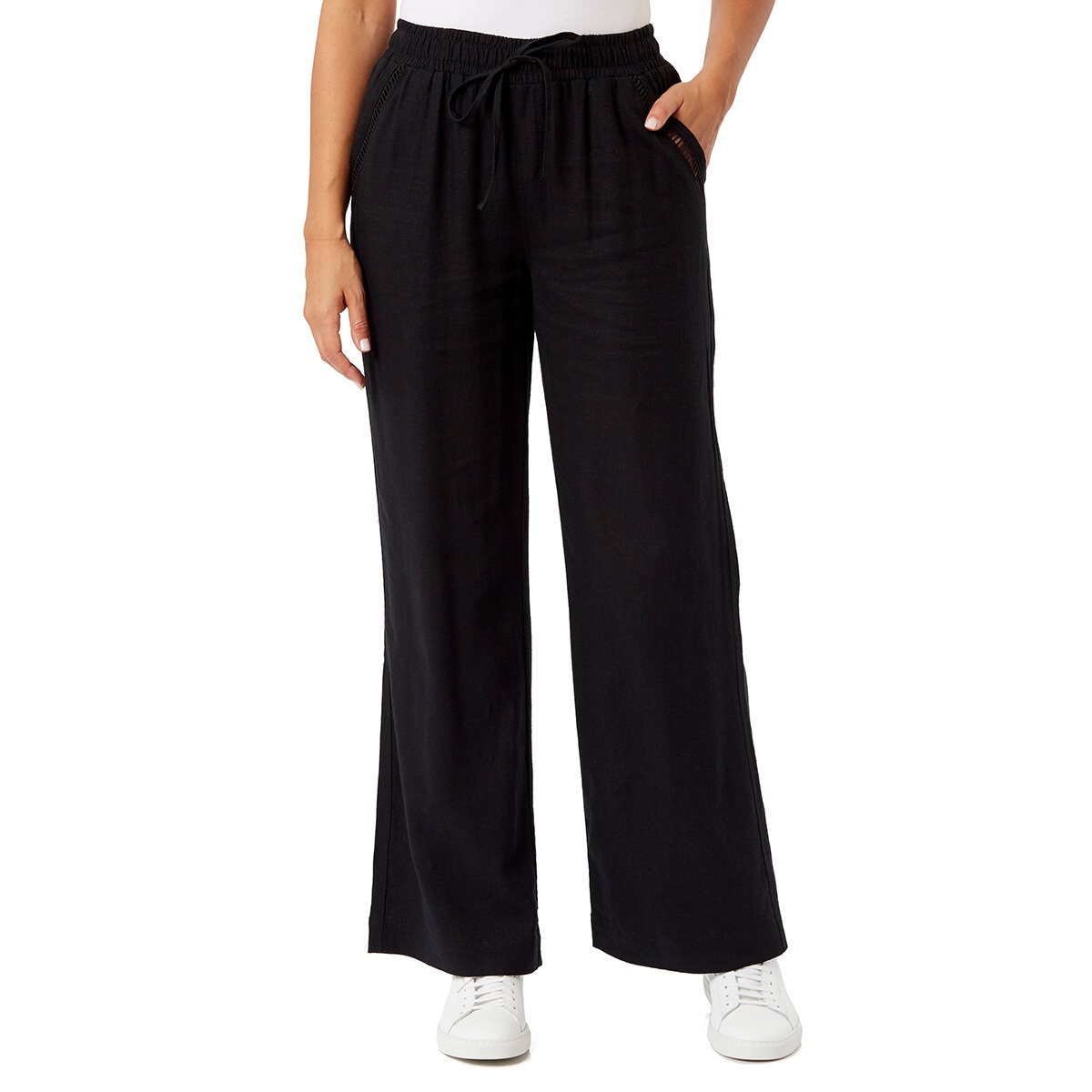 Briggs Pantalón de Lino para Dama Negro Extra Chica | Cos...