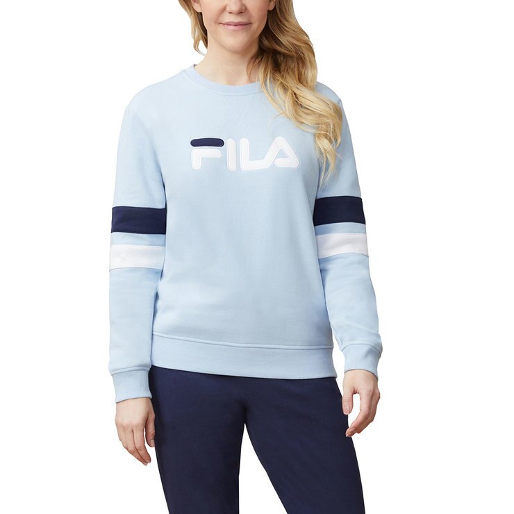 Fila, sudadera, azul claro con rayas azul marino y blanco en brazo ...