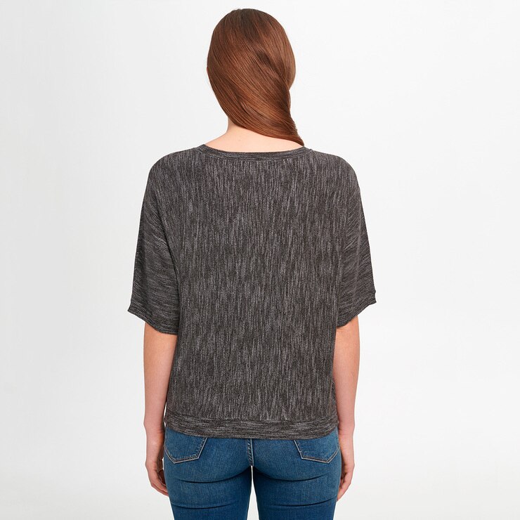 DKNY Jeans, Blusa Estilo Dolman con Mangas Tipo Raglan Jaspeada para ...